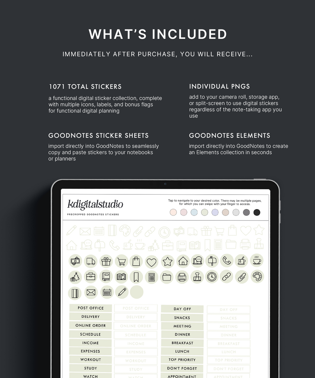 Pastel Planning Icons & Labels – KDigitalStudio
