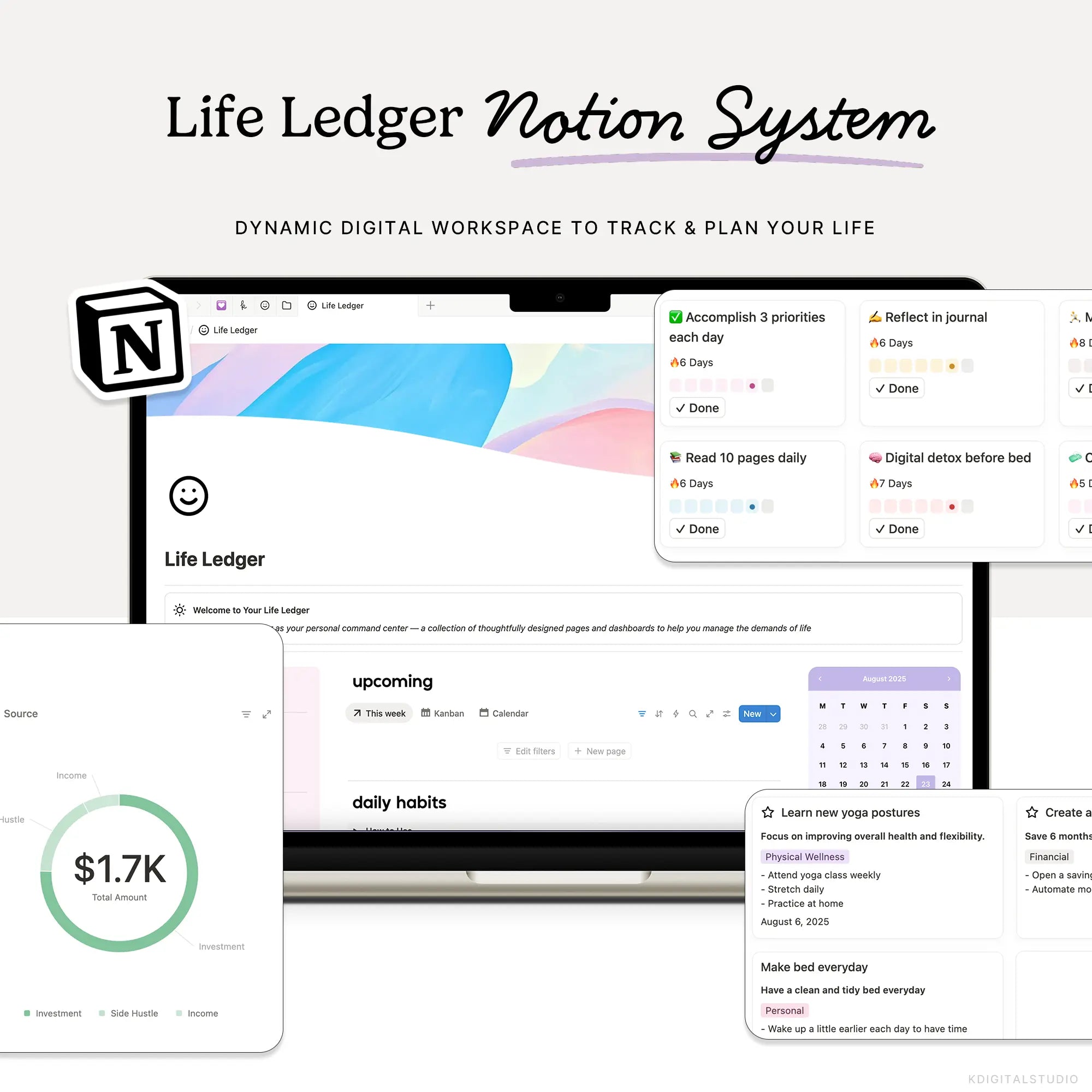 Life Ledger Notion System – KDigitalStudio