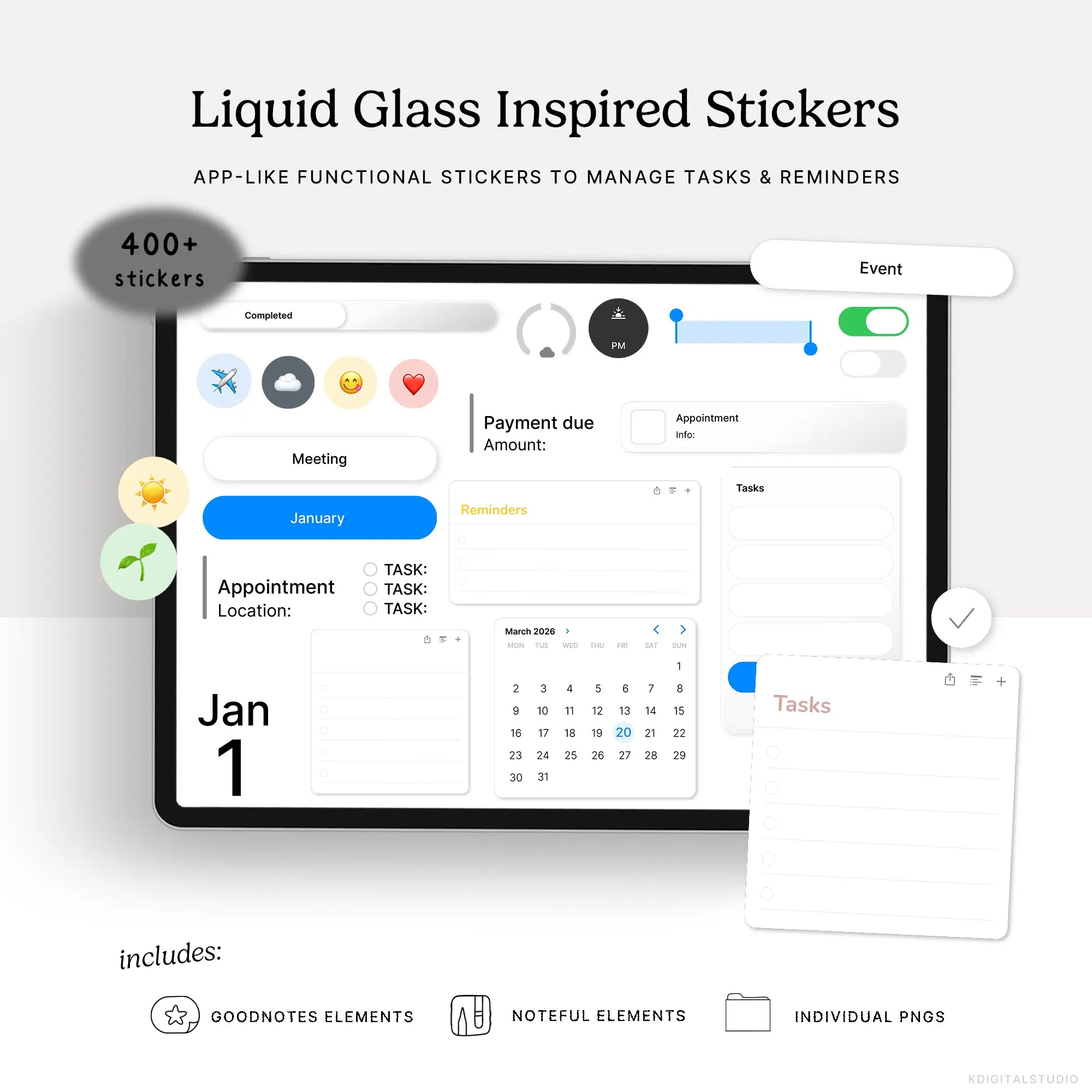 Liquid Glass Inspired Digital Stickers – KDigitalStudio