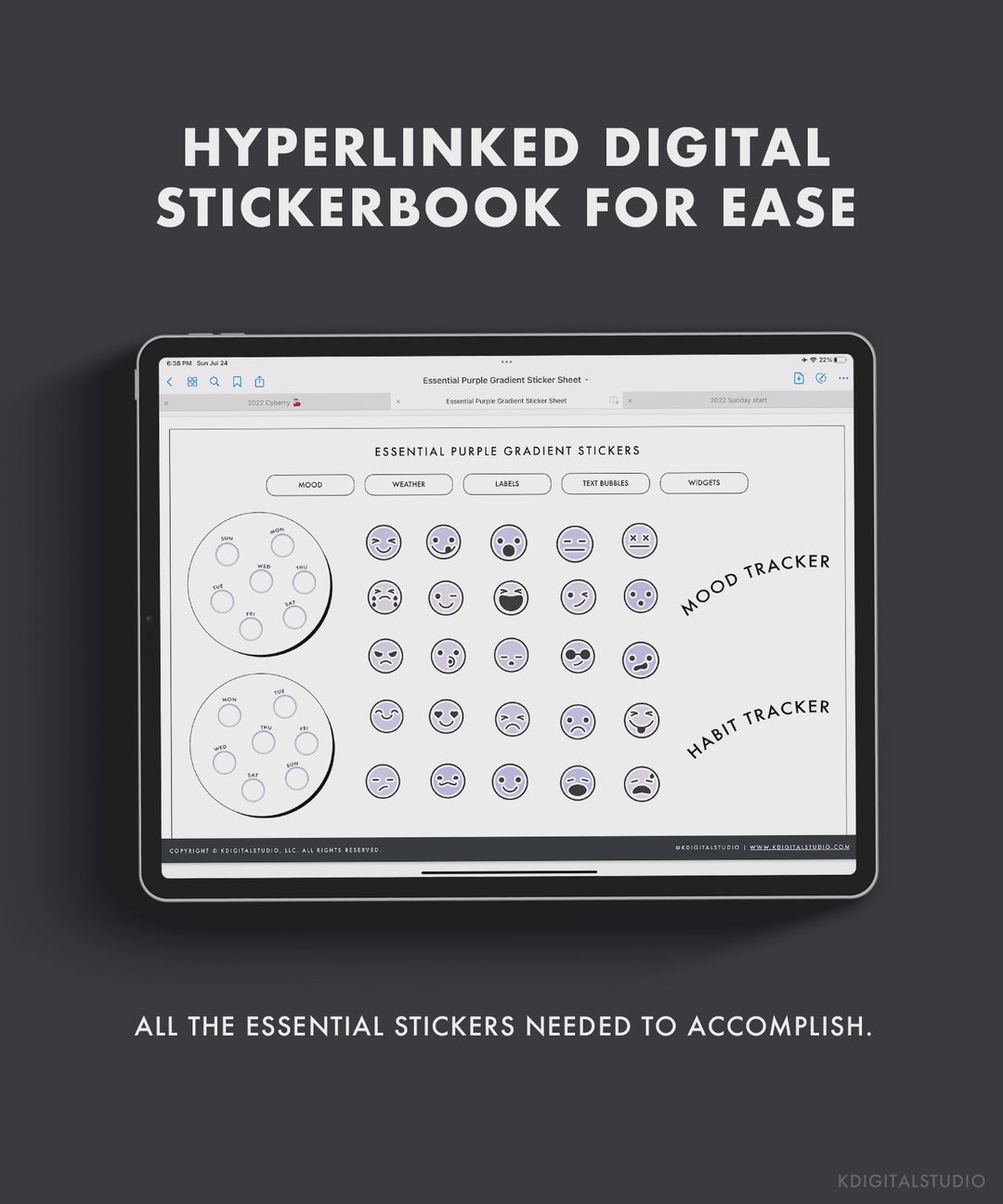 Essential Purple Gradient Digital Stickers – KDigitalStudio